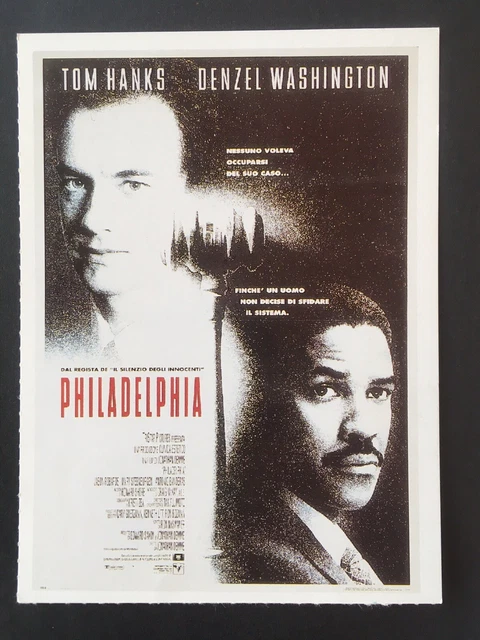 PHILADELPHIA FILM 1993 con Tom Hanks Denzel Washington Mini Locandina ...