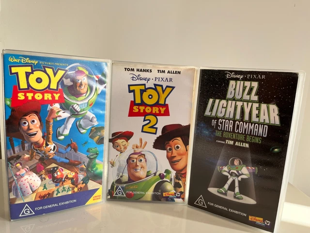 TOY STORY 1 & 2 Buzz Lightyear VHS Disney Pixar Bundle- Tom Hanks Tim ...