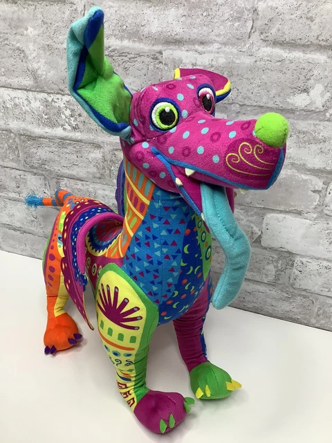 DISNEY STORE PIXAR Coco Dante Dog Alebrije Rainbow Plush Spirit Day Of ...