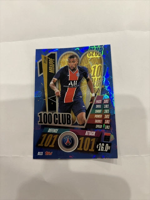 MATCH ATTAX 2020/21 20/21 Kylian Mbappe 100 101 Hundred Club £6.99 ...