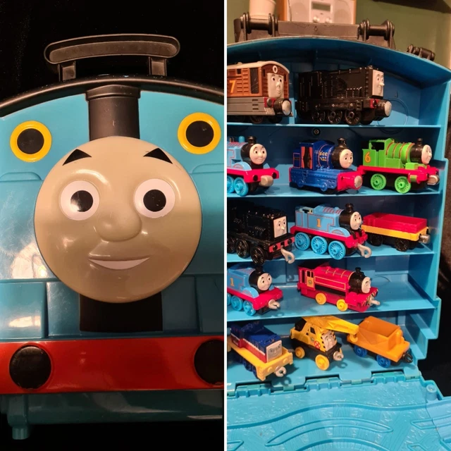 THOMAS TANK ENGINE Plastic Carry Case With 13 Diecast Take Along N Play ...
