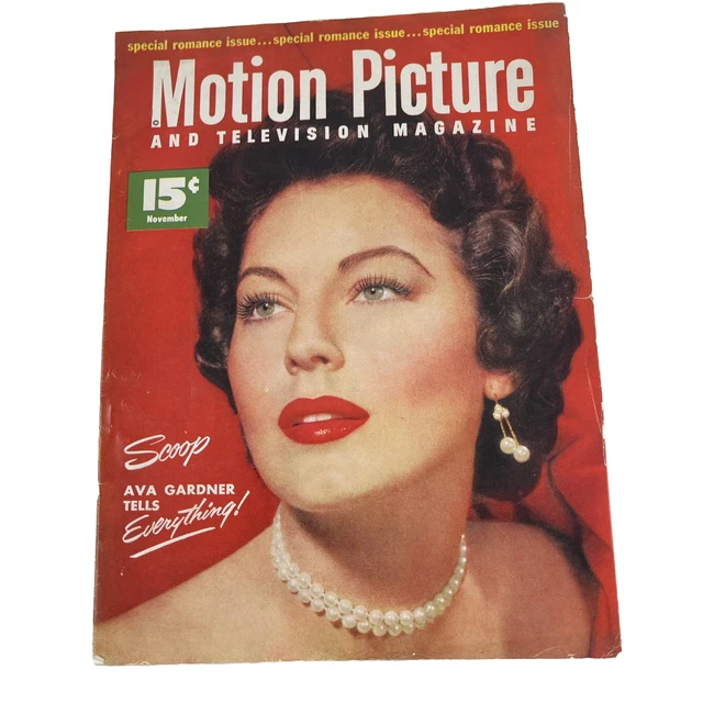 NOV 1952 MAGAZINE de cinéma et de télévision Ava Gardner couverture ...