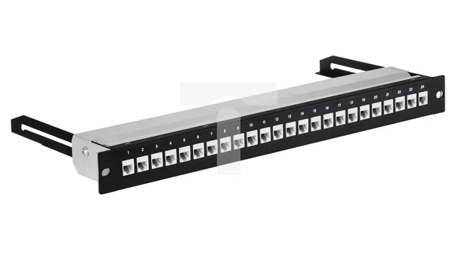 PATCH PANEL EMPTY, retractable RACK 19 1U for 24 keystone modules cat ...