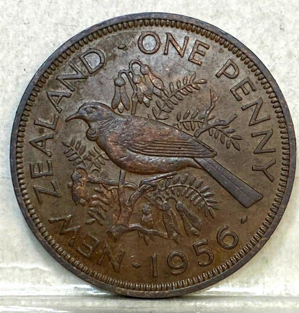 NEW ZEALAND 1956 Penny " Rare Error Strapless Queen " , Key Date $129. ...