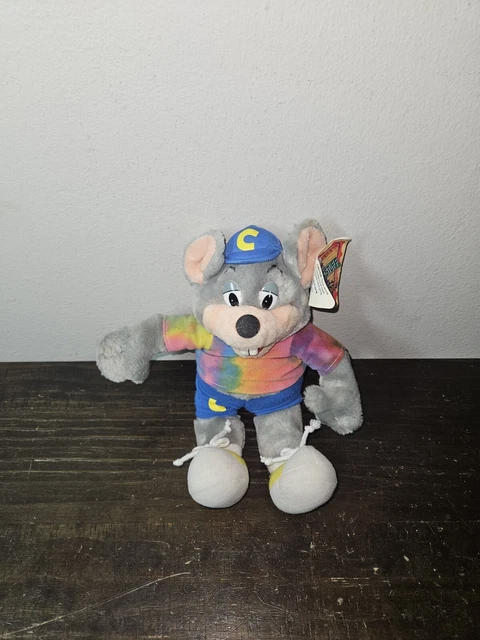 VINTAGE CHUCK E Cheese Mouse Arcade Tie Dye Shirt 2002 Plush Stuffed 12 ...