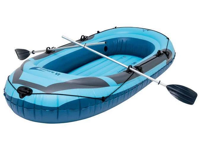 CRIVIT INFLATABLE 3 Person Dinghy - Raised Hull & Bow - 2 Paddles ...
