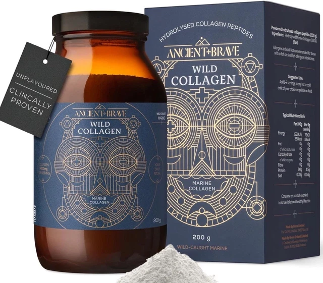 ANCIENT BRAVE WILD Collagen Powder 200g Marine Pure Hydrolyzed Peptides ...