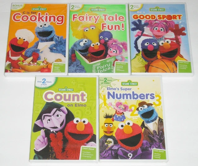 SESAME STREET DVD Lot of 10 - Country Songs ELMO's WORLD Cooking COUNT ...
