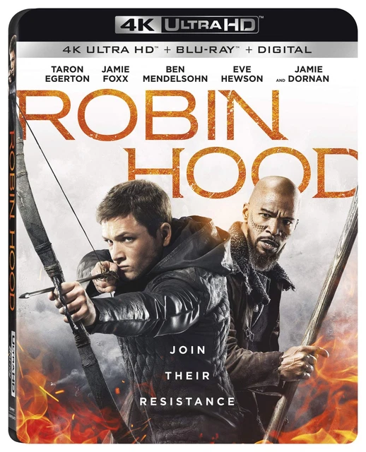ROBIN HOOD (4K UHD Blu-ray) Jamie Foxx Eve Hewson Taron Egerton Ben ...