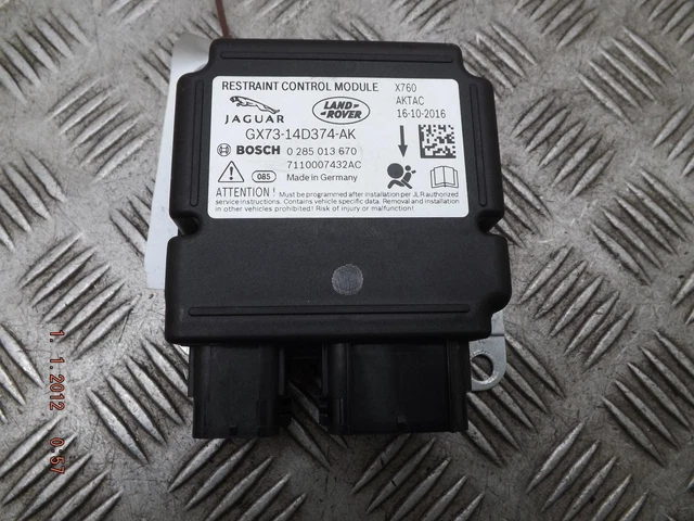 JAGUAR XE AIR Bag Restraint Control Module Unit Ecu 0285013670 2015 ...