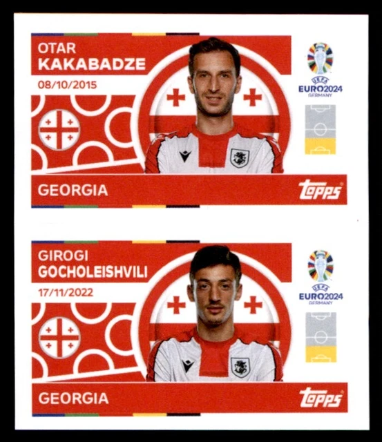 TOPPS UEFA EURO 2024 Sticker - Kakabadze/Giorgi Gocholeishvili Georgia ...