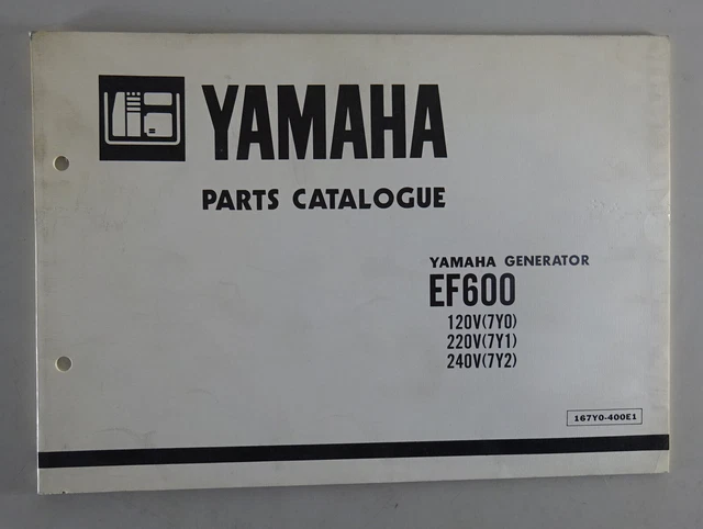 TEILEKATALOG / PARTS Catalogue Yamaha Generator EF 600 7Y0/7Y1/7Y2 von ...