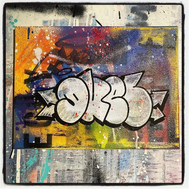 DUEL RIS CANVAS Chassis 31x23cm Graffiti Street Art OBEY/QUIK/CRASH ...