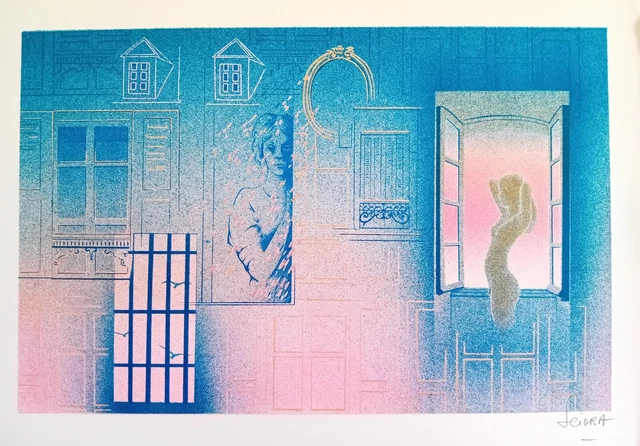 LITHOGRAPHIE DE DANIEL SCIORA "Femme Nue à la fenêtre" signée 1979 EUR ...