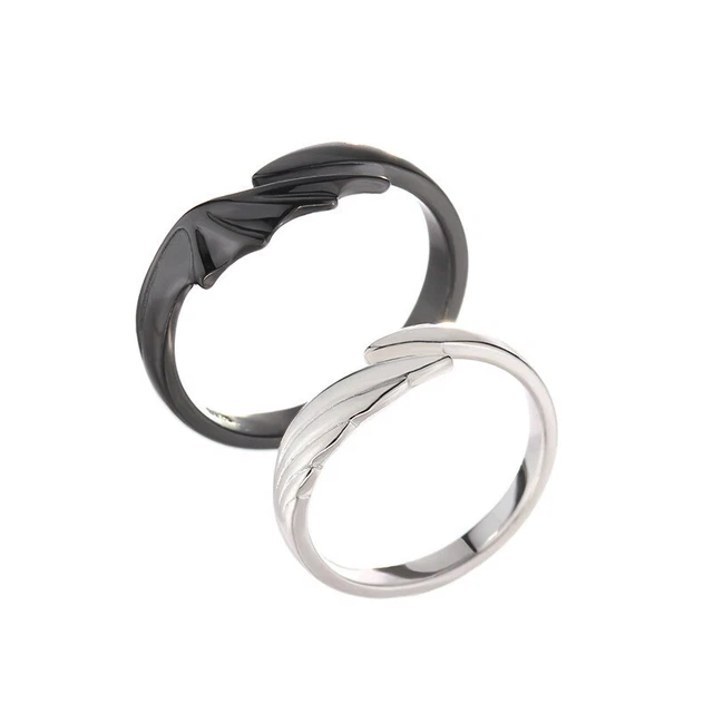 MATCHING SET COUPLE Rings Jewelry Angel Devil Adjustable Engagement ...