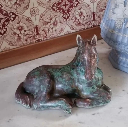 RARE MICHAEL ANDERSEN Danish / Denmark Studio Pottery Horse Pony Lying ...