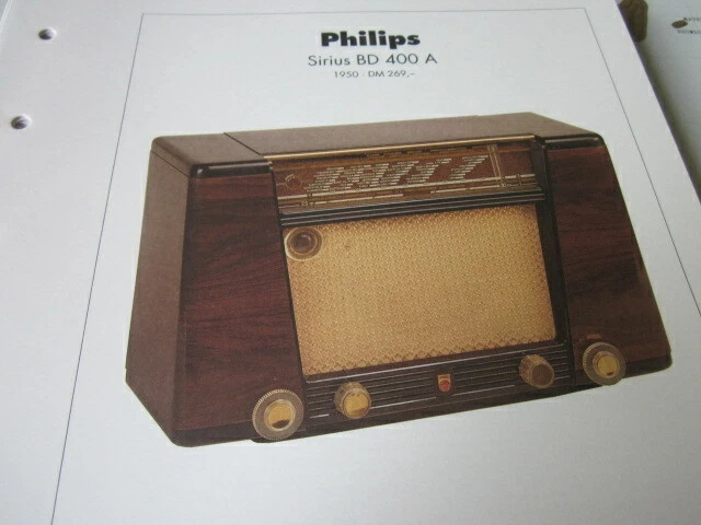 RADIO ARCHIV 94 Schaltplan Philips Sirius BD 400 A, 1950 EUR 6,97 ...
