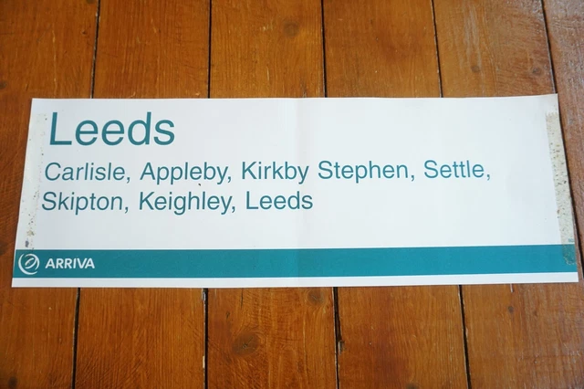 LEEDS APPLEBY KIRKBY Settle Arriva Loco Railway Window Destination ...