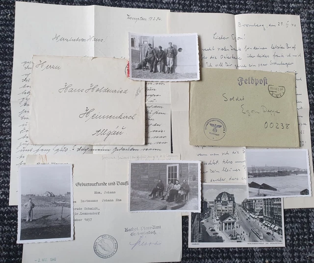 ORIGINAL GERMAN WW2 Soldiers Letters And Photographs Postcard/postkarte ...