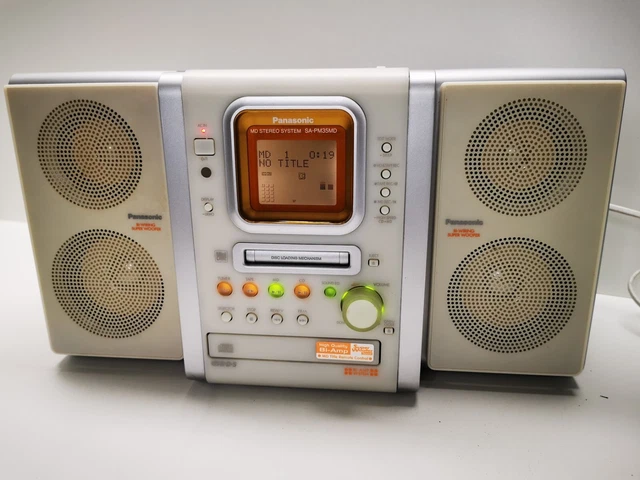 PANASONIC SA-PM35MD MINIDISC CD Tape Stereo mini system serviced 1 year ...