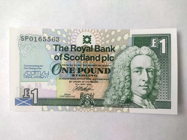 RARE - ROYAL Bank of Scotland £1 Note - Scottish Parliament - 12th May ...