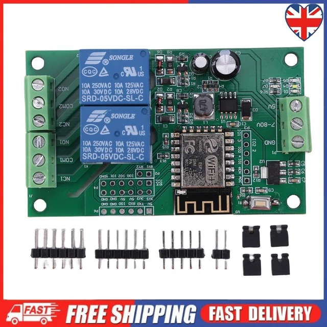 ESP8266 WIFI RELAY Board Dual Channel Wireless Smart Relay Module for ...