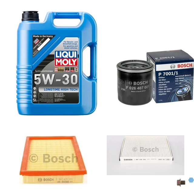 BOSCH INSPECTION SET 5 L Liqui Moly Longtime High Technologie 5W-30 pour Nissan EUR 114,85 ...