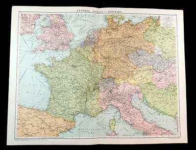 RAILWAY MAP OF Europe European Rail Network Routes Post WW1 Antique ...