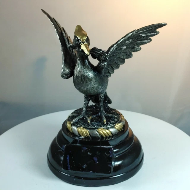 VINTAGE LIVERBIRD PEWTER Statue on Heavy Base Hand Painted (Liverpool ...
