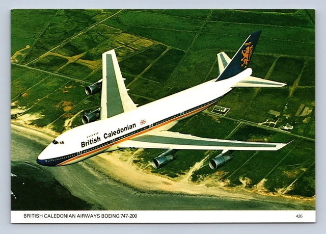 BRITISH CALEDONIAN BOEING 747-200 Vintage Airline Issue Postcard ...