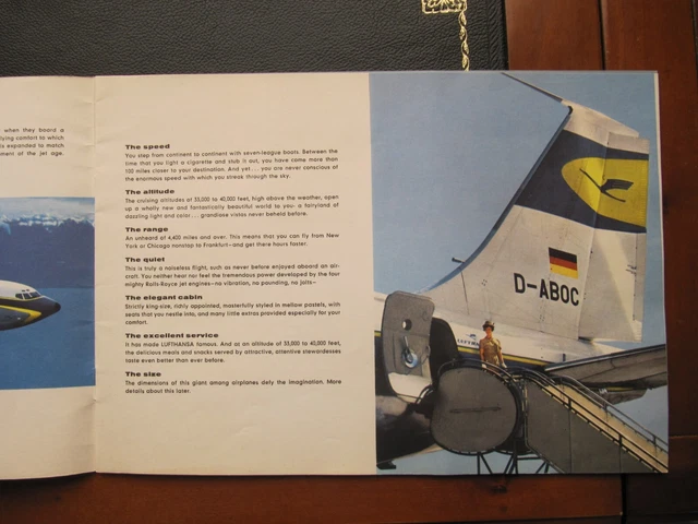 LUFTHANSA BOEING B-707 brochure seat map edition 4/1960 JET ...