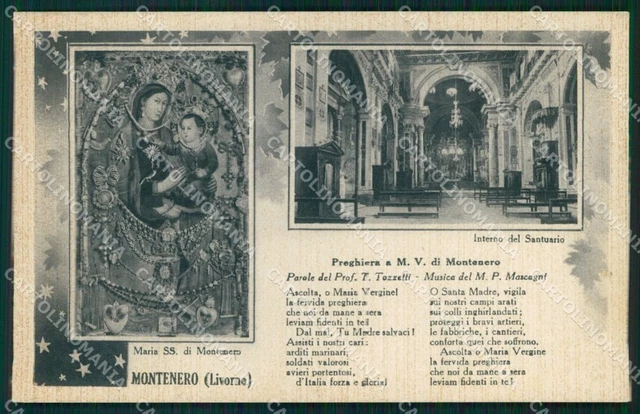 LIVORNO CITTÀ MONTENERO Santuario Preghiera Maria Vergine cartolina ...