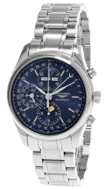 OROLOGIO UOMO LONGINES Master Collection Quadrante Fase Lunare Blu ...