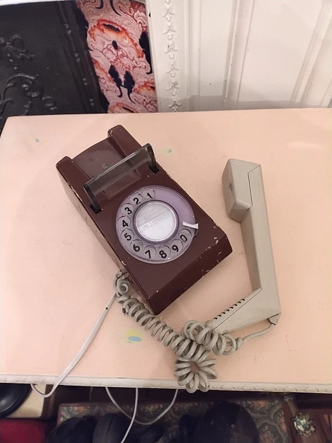 VINTAGE ORIGINAL ROTARY Dial Trim Phone Seventies 60s 70s Brown And ...