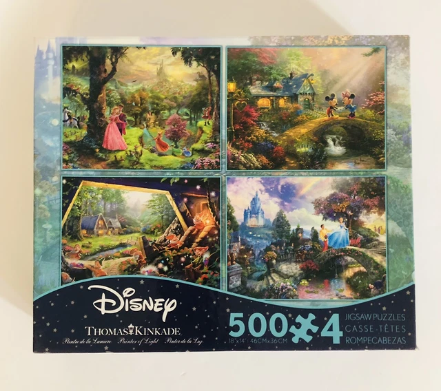 DISNEY &4-IN-1& 500 Piece Jigsaw Puzzles 3668-1 Thomas Kinkade Painter Of Light £17.34 - PicClick UK