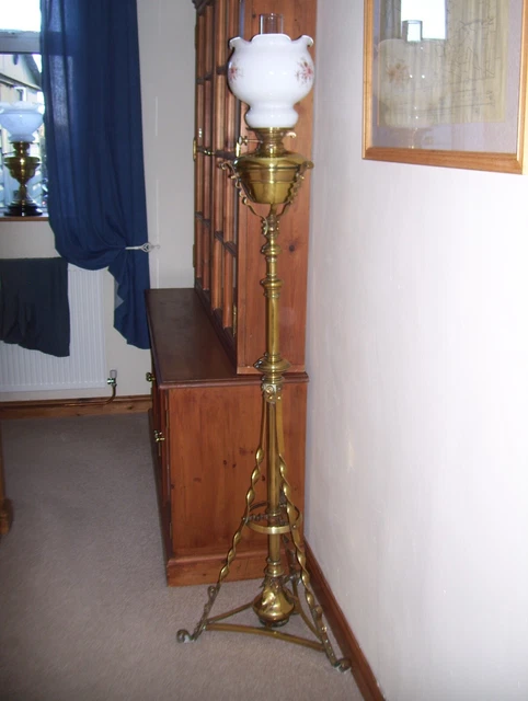 ANTIQUE VICTORIAN HINKS Duplex Telescopic Standard Oil Lamp £205.00 ...