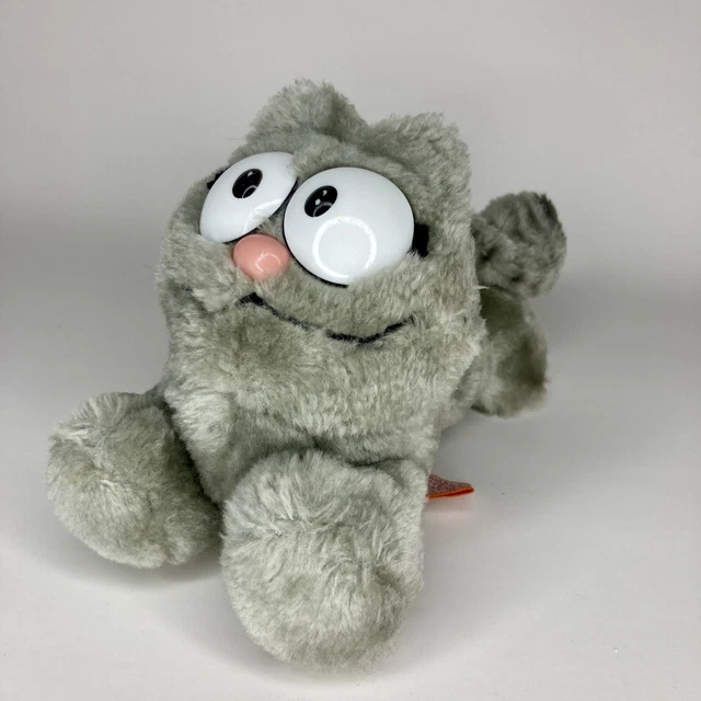 VINTAGE 1983 GARFIELD Nermal Laying Down Plush Stuffed Animal Grey Cat ...