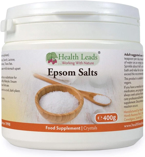 PURE, FOOD GRADE Epsom Salts 400G |Magnesium Sulphate| Vegan | Non-Gmo ...