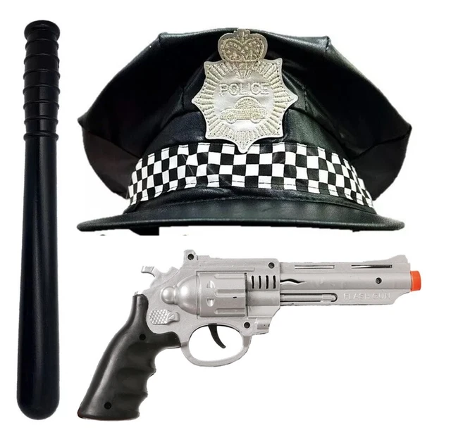 POLICE FANCY DRESS Hat Cops Robbers FBI Accessories Prop Costume Unisex ...