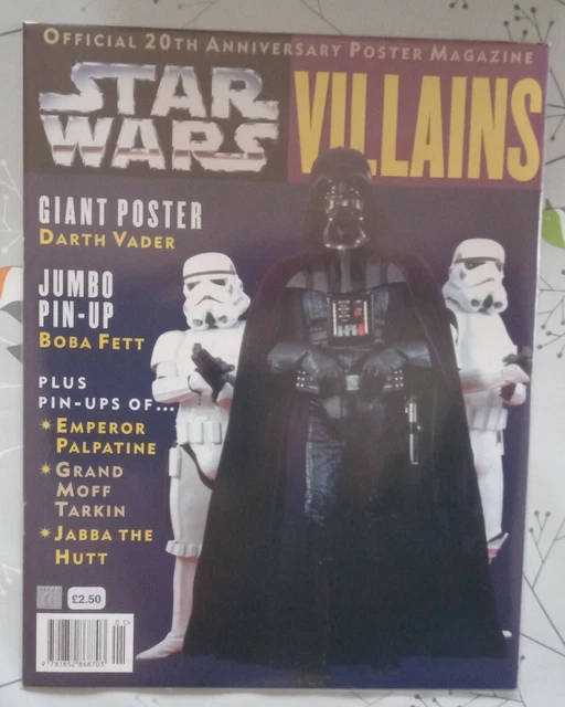 STAR WARS 20TH Anniversary Poster Magazine Villains Mint Condition ...