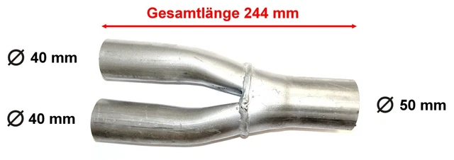 UNIVERSAL Y-ROHR PIPE Adapter mit Doppelendrohr 50mm auf 40mm *5681 EUR ...