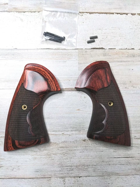 COLT PYTHON GRIPS Colt Anaconda For 2021+ Rosewood Checkered Stipple ...