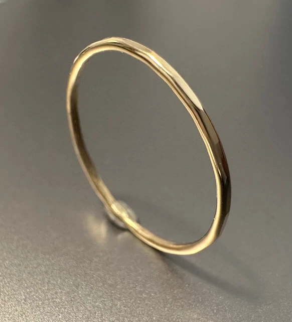 9CT YELLOW GOLD Hammered Stacking Ring | Solid Gold Recycled | Handmade in UK £42.21 - PicClick UK