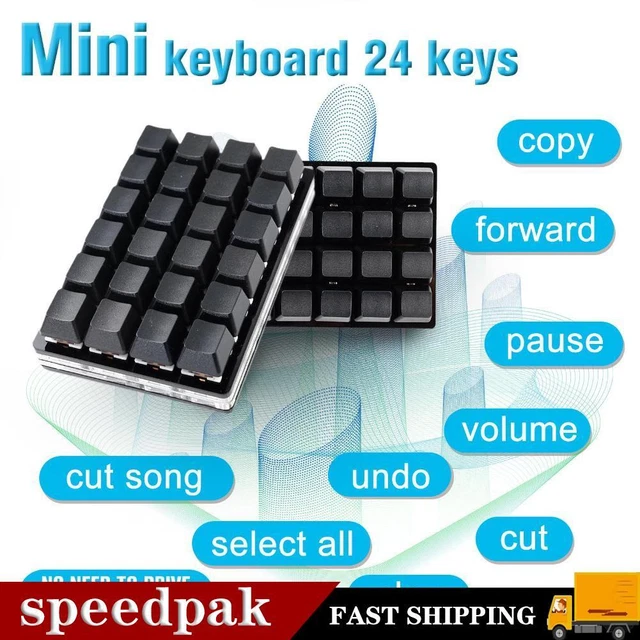 BLACK 24-KEY KEYPAD Mechanical Keyboards Custom Shortcut W5C8 Keys O0H3 ...