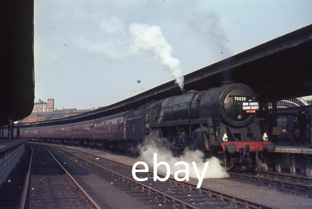 ORIGINAL 35MM RAILWAY SLIDE BRITANNIA CLASS STEAM LOCO 70020 AT YORK 4 ...