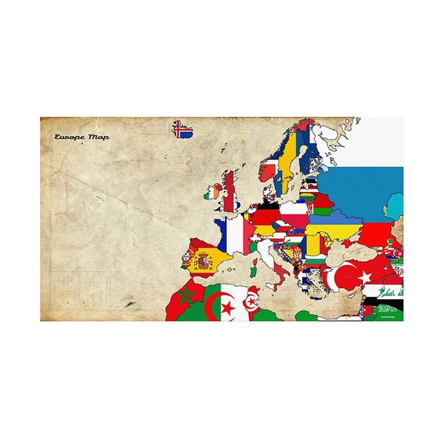 VINTAGE EUROPE MAP LARGE POSTER PRINT WALL DECOR 36"x24" £14.70 ...