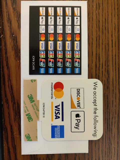 CREDIT CARD LOGO pos STICKER*2 - Visa, Master, Discover, Amex decal ...