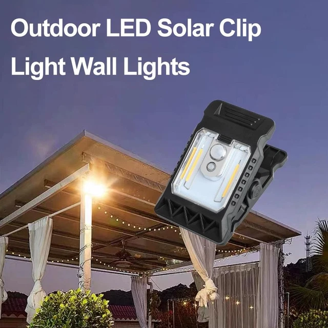OUTDOOR LED SOLAR Clip Light Portable Waterproof Body Lamp HO Sensor T ...