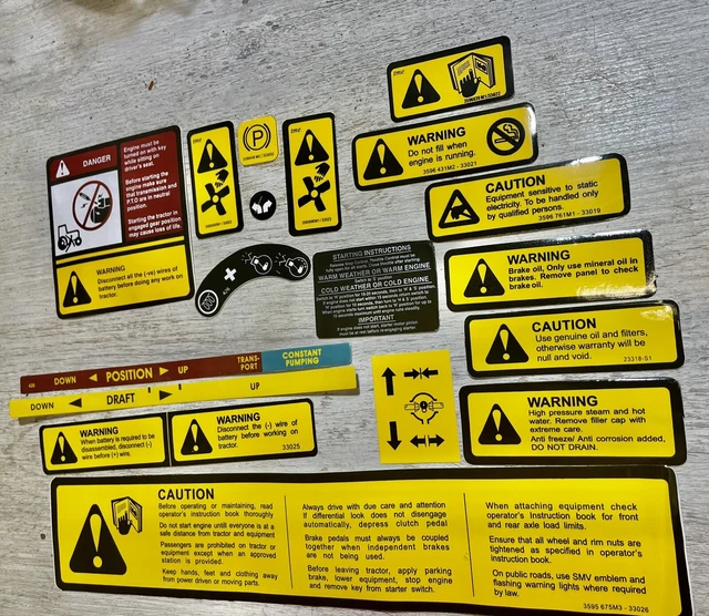 MASSEY FERGUSON 300 Series warning decal set mf tractor stickers ...