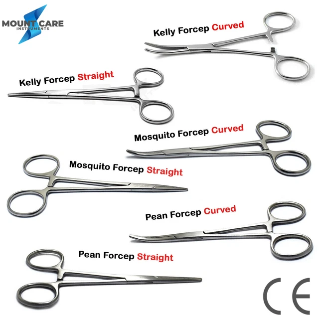 SURGICAL HEMOSTATIC LOCKING Clamp Forceps Straight Curved Medical ...